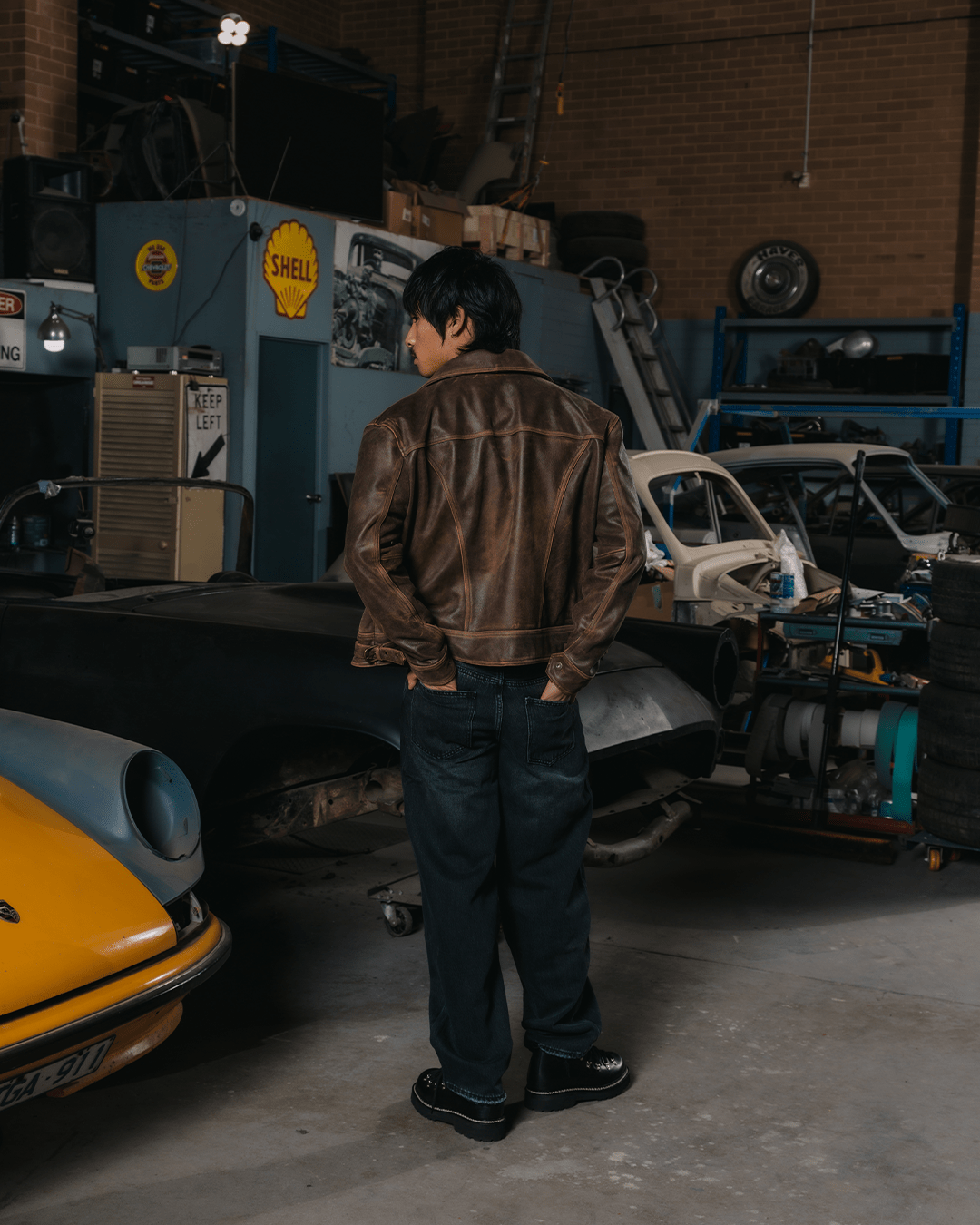 Aged Heavy Wash Leather Jacket – Mutimer