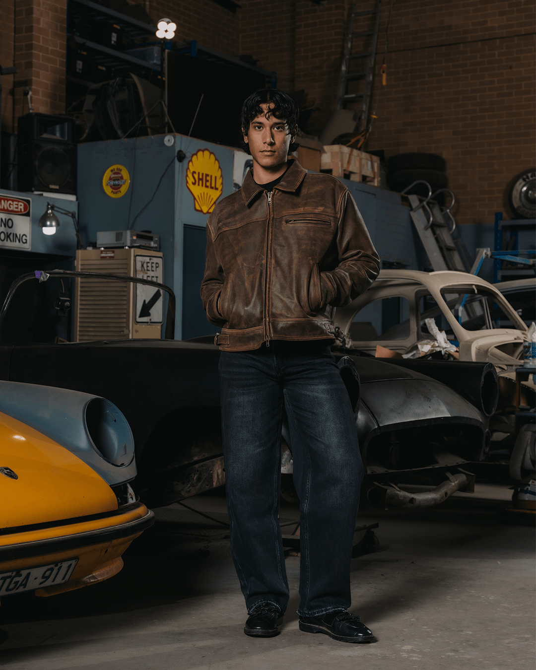 Aged Heavy Wash Leather Jacket – Mutimer